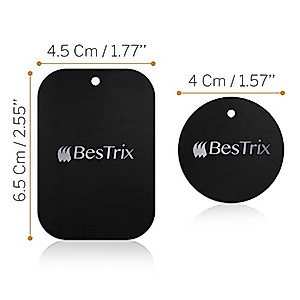Bestrix Metal Plate for Magnetic Mount with 3M Adhesive (Set of 4) Extra Thin