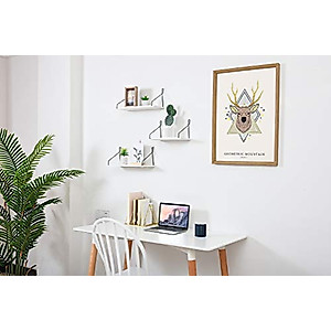 Emmastar Products Industrial Floating Shelves Modern White 3 Pack Piece Set with Easy Install Option or Traditional Screw Mounting