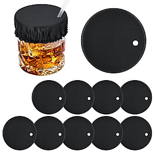 10-Pack Drink Cover Scrunchie, Reusable Cap Scrunchie Drink Cover for Drinks, Drink Covers for Alcohol Protection - Prevent Drink Getting Spiked at Bar Party Cup Cover with Straw Hole