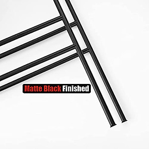 JQK Bath Towel Holder Stand Black, 30 Inch Free Standing Double Towel Rack Shelf for Bathroom Floor, Matte Black, BTH100L30-PB