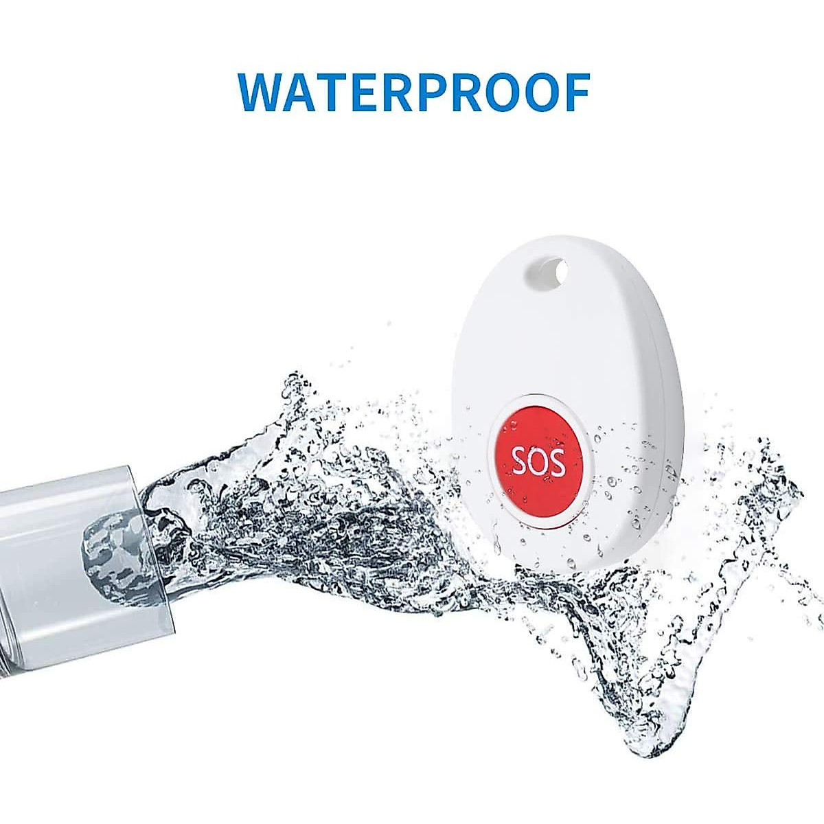 Wireless Caregiver Pager System Call Button Personal Alert Pager Nurse Alert System for Elderly/Senior at Home with 800+Feet Operating Range 1 Portable Receiver 2 Emergency Transmitter