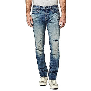 Buffalo David Bitton Men's Slim Ash Jeans, Sandblasted and Worn, 30W x 30L