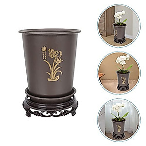 Happyyami Vintage Decor Outdoor Planters 2 Orchid Pots with Orchid pots with Holes Bonsai Planter Decorative Flower Pot with Drainage Holes Saucer and Display African Violet Pots Outdoor Decor