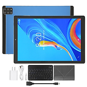 10.1 inch Tablet 6GB RAM 128GB ROM, Deca Core CPU, 5G WiFi, 2 in 1 Tablet PC withKeyboard,12.0, High Resolution Incell Display, Dual Speakers, Long Battery Life (Blue)