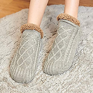 OLIVE OLIVIA Men's Sherpa Fluffy Fleece Socks,Increbible Soft Warm Cozy Fuzzy chrismas socks (Gray)