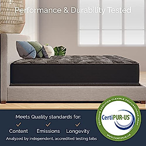 Loosh Queen Size 12" Extra Firm Mattress Moisture Wicking Fabric, Cool Sleep - Inner Spring System & High-Density Foam Layers for Support & Comfort - CertiPUR-US Certified, Bed in Box