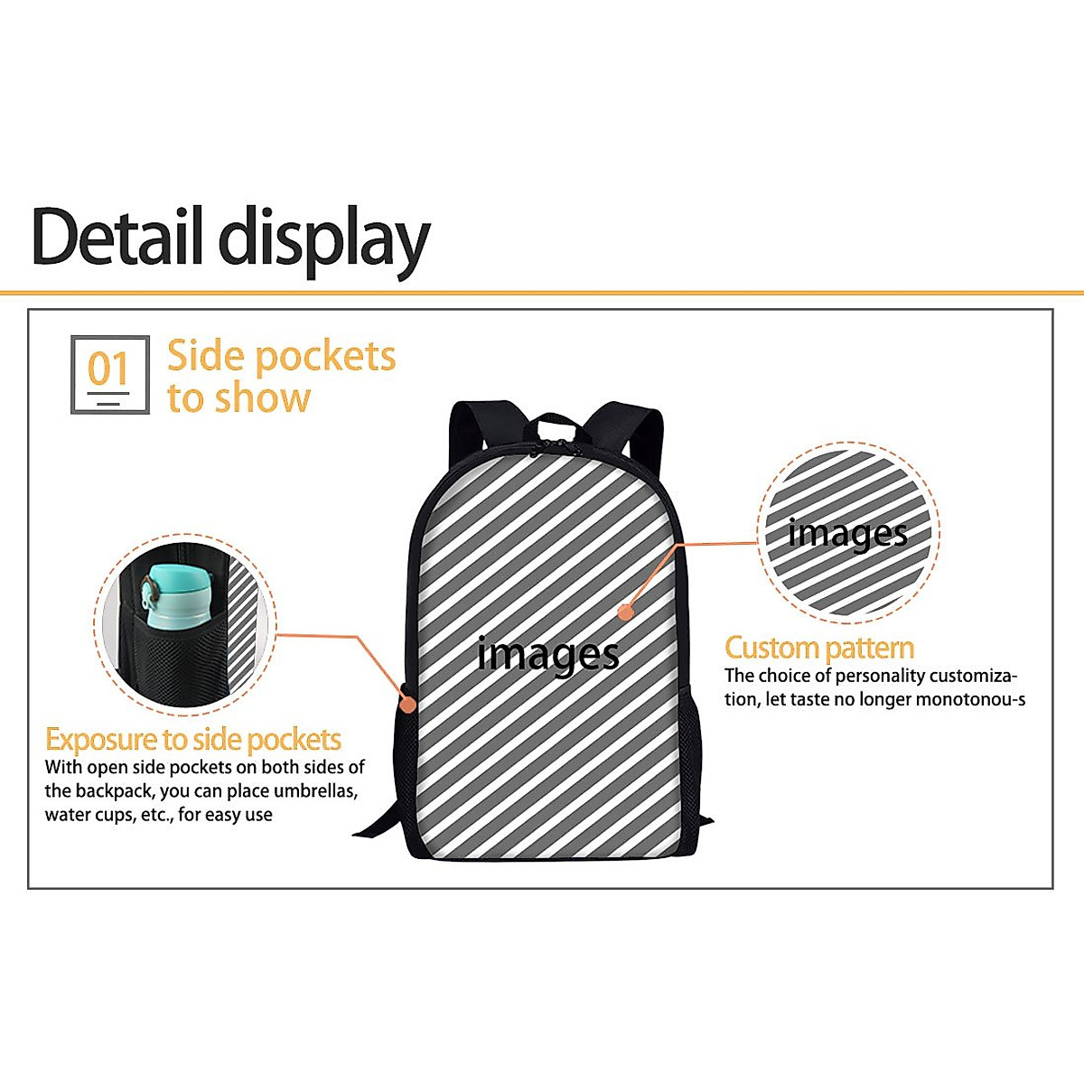 Dellukee School Backpack For Girls Cute Durable Book Bags Daypacks Wolf Print