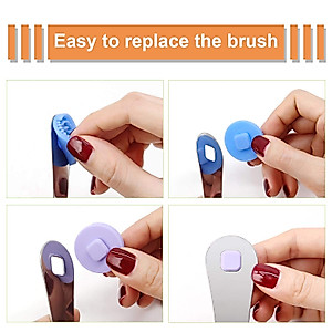 MOOSEC Tongue Scraper for Adults&Kids, Durable Food Grade 2 in 1 Silicone Tongue Brush and 100% Stainless Steel Tongue Scrapers, Reduce Bad Breath