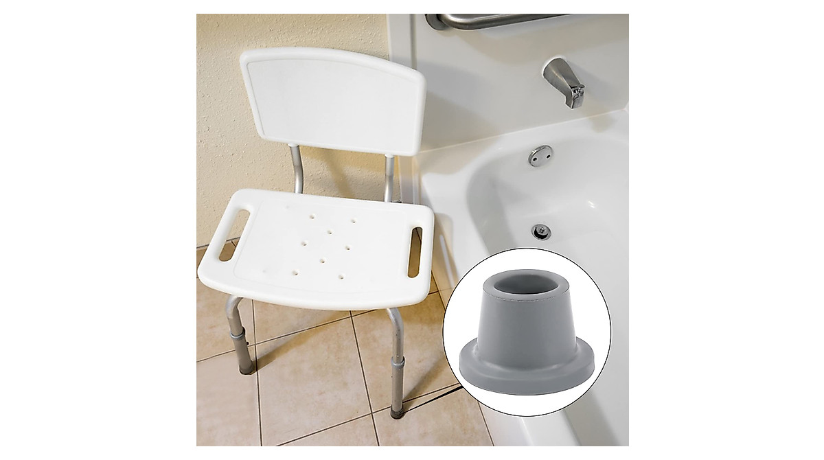 Heavy Duty Shower Chair Leg Caps - Non-Slip Rubber Feet 4 Pack