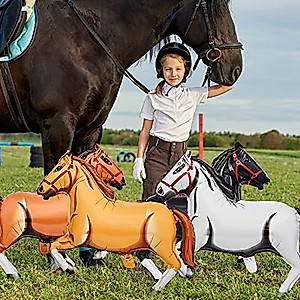 8 Pieces 30 Inches Horse Balloon Horse-Shaped Balloons Aluminum Foil Horse Balloon Horse Themed Party Balloons Horse Themed Balloon Decorations for Birthday Baby Shower Cowboy Party