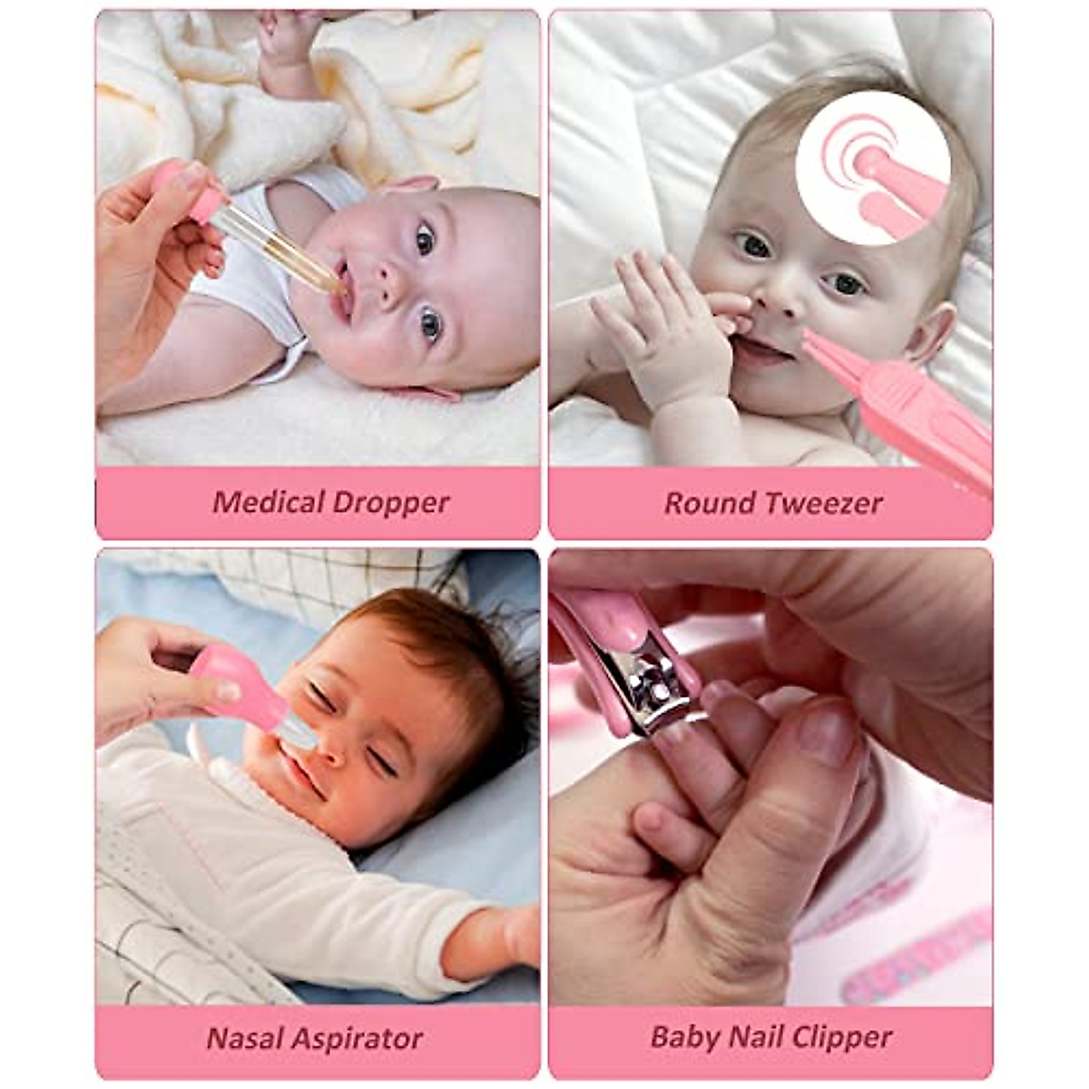 Baby Healthcare and Grooming Kit, Electric Safety Nail Trimmer Baby Nursery Kit, Newborn Care Kits with Hair Brush Comb for Newborn Infant Toddlers Baby Boys Girls Kids, Baby Shower Gifts