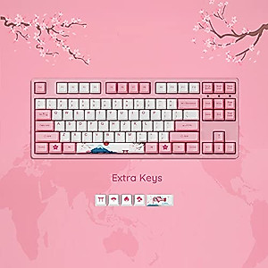Akko TKL Wired Gaming Mechanical Keyboard, Programmable with OEM Profiled PBT Dye-Sub Keycaps and N-Key Rollover, 3087 Tokyo 87-Key Pink Keyboard for PC/Laptop/Mac (Akko 2nd Gen Orange Tactile Switch)