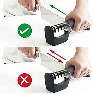 Amesser Knife Sharpeners, 4 in 1 Blade Sharpener and Scissors Sharper, Professional Knife Sharpeners for Kitchen Knives, Hunting Knife, Handheld Knife Sharpner