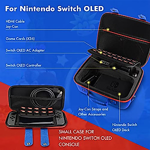 XCSOURCE Carrying Case for Nintendo Switch OLED, Cute and Deluxe, Protective Hard Shell Carry Bag for Nintendo Switch OLED Console & Accessories(Red)