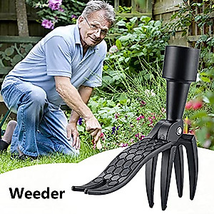 TANSHOP Weed Picker Weed Removal Tool for Garden Stand-Up-Weeder Weed Puller - Easily Remove Weeds Without Bending or Kneeling - Aluminum and Anti-Rust