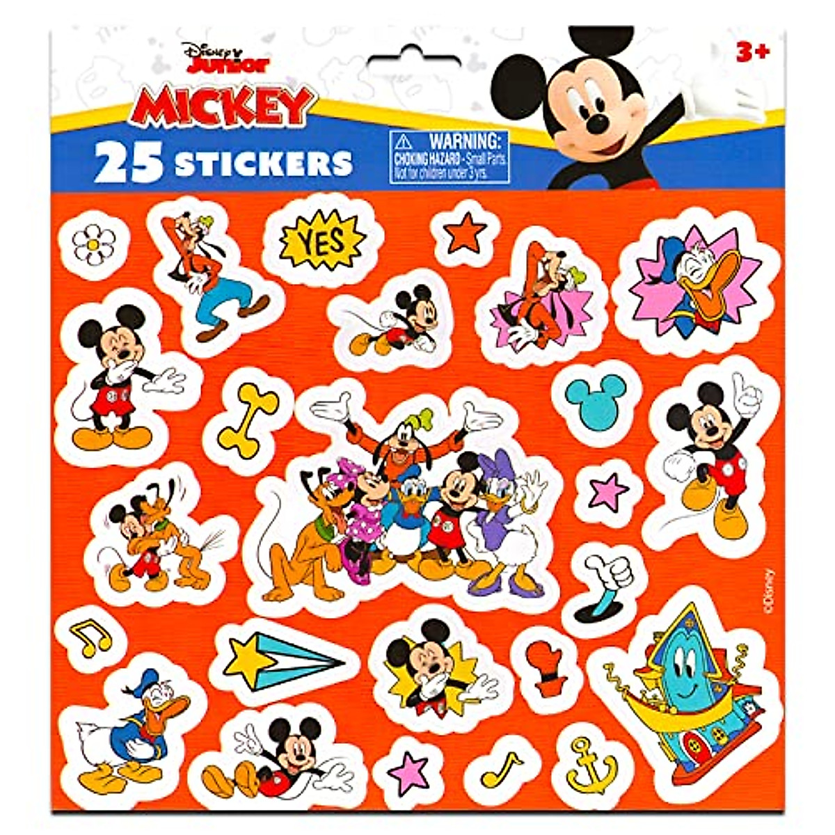 Mickey Mouse Backpack for Kids Toddlers ~ Deluxe 12" Mickey Mini Backpack with 3D Mickey Ears Plus Stickers and More (Mickey School Supplies Bundle)