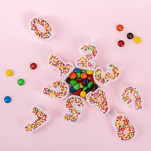 Sweety Colorful Candy Number Cake Topper Candle for Brithday Party Baby Shower and Wedding Party Supplies Favor (One)