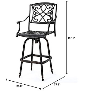 Christopher Knight Home Santa Maria Barstool, Shiny Copper