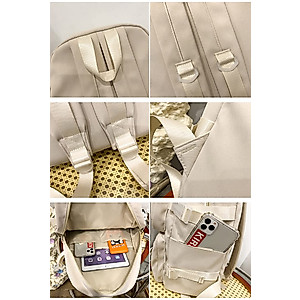 Dearsee Kawaii Backpack with Cute Pin Accessories Plush Pendant Kawaii School Backpack Cute Aesthetic Backpack for Girls