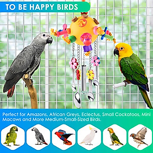 KATUMO Bird Toys Pull Spoons Colorful Acrylic Stick Toys Parrot Chew Toy for Amazon Parrot, African Grey, Conure, Caique, Quaker, Small Cockatoo, Mini Macaw, Eclectus and Similar Birds