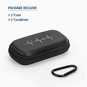 YINKE Case for AliveCor Kardia Mobile Heart Monitor EKG/Wireless 6-Lead EKG, Travel Case Protective Cover Storage Bag (Black)