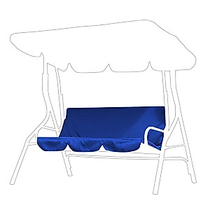 Oumefar Swing Cushion Cover, 3 Seater Chair Cushion Replacement Outdoor Swing Seat Outdoor Bench Cushions Outdoor Bench Cushion Cover for Patio Garden Yard(Blue)