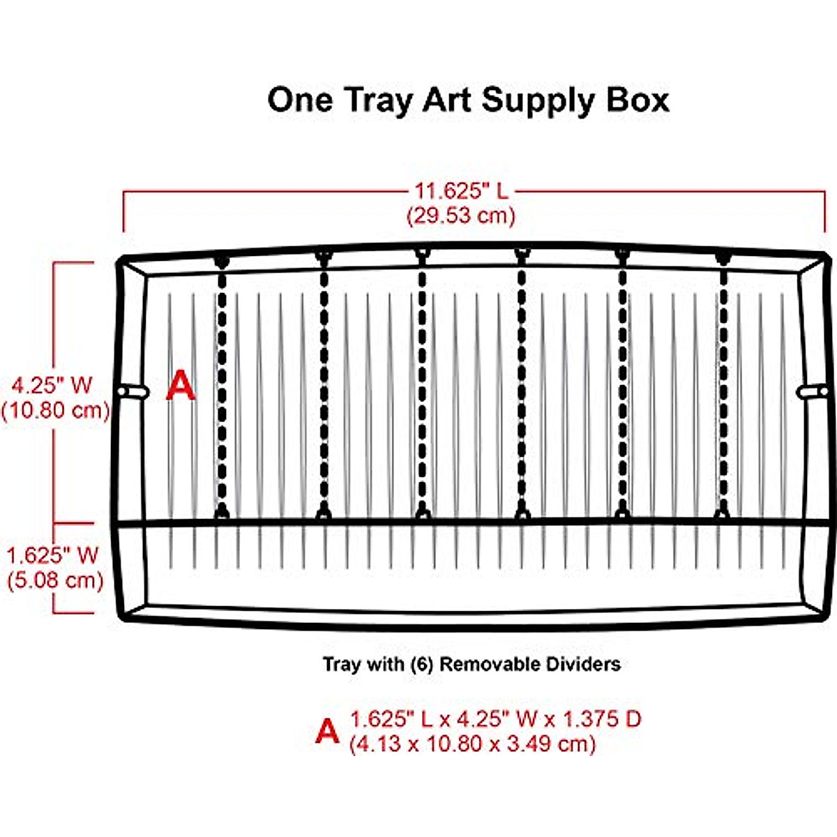 ArtBin 6891AG 1-Tray Art Supply Box, Portable Art & Craft Organizer with Lift-Up Tray, [1] Plastic Storage Case, Gray/Black