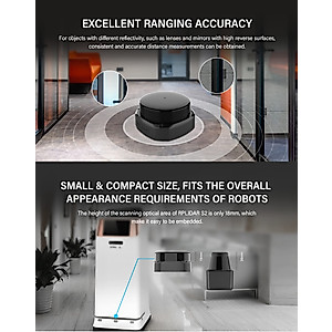 youyeetoo RPLIDAR S2 Lidar Sensor Scanner, 30 Meter (98ft) 360° DTOF Laser Range, 32000 Sample Rate, IP65 Support Indoor Outdoor Robot