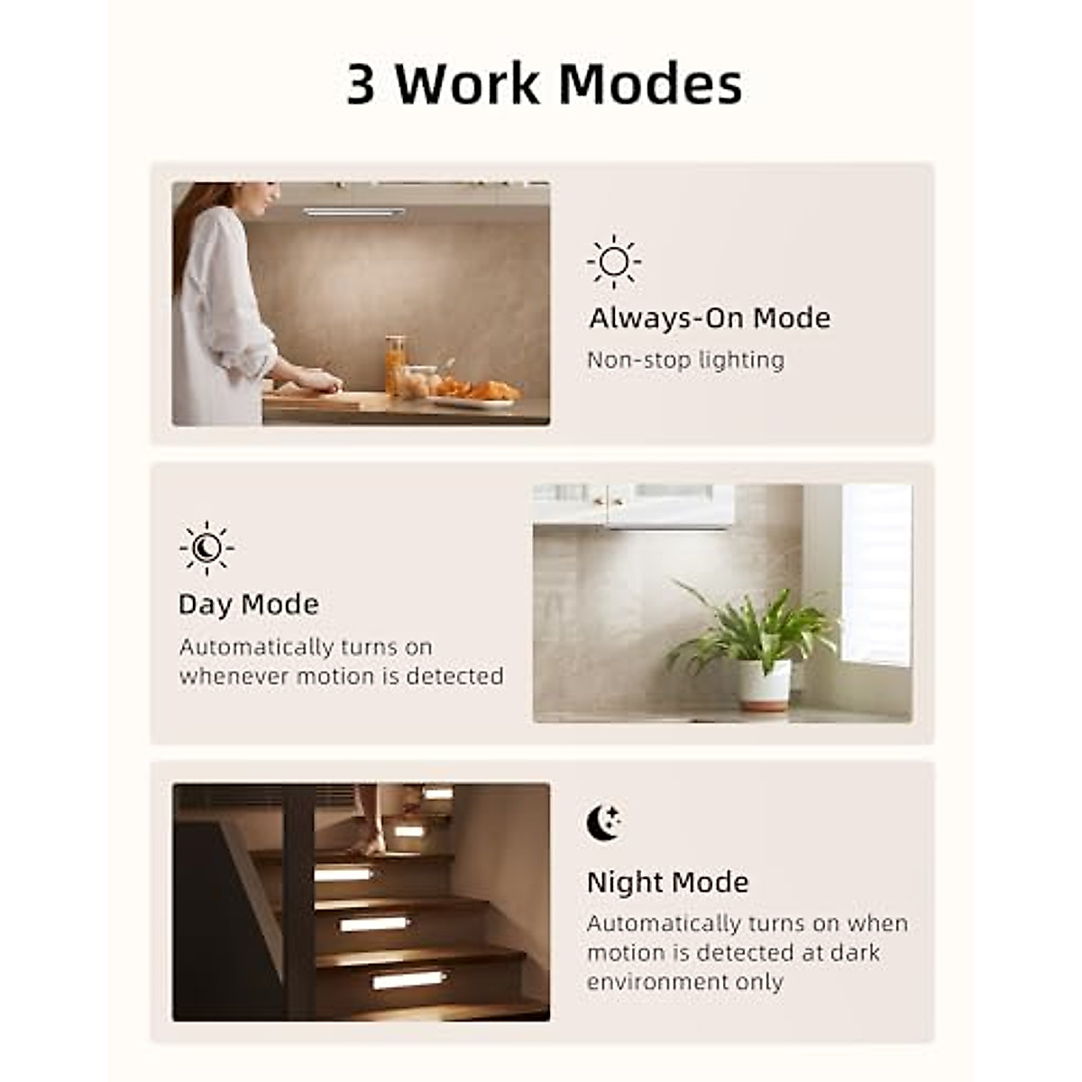 EZVALO Under Cabinet Lights, LED Closet Lights Wireless USB Charging, Motion Sensor Lighting Indoor 5700K Dimmable with Remote Control (White) 5 Pack