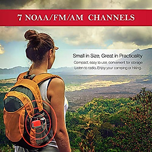 Emergency Hand Crank Radio with LED Flashlight for Emergency, AM/FM NOAA Portable Weather Radio with 2000mAh Power Bank Phone Charger, USB Charged & Solar Power for Camping, Emergency