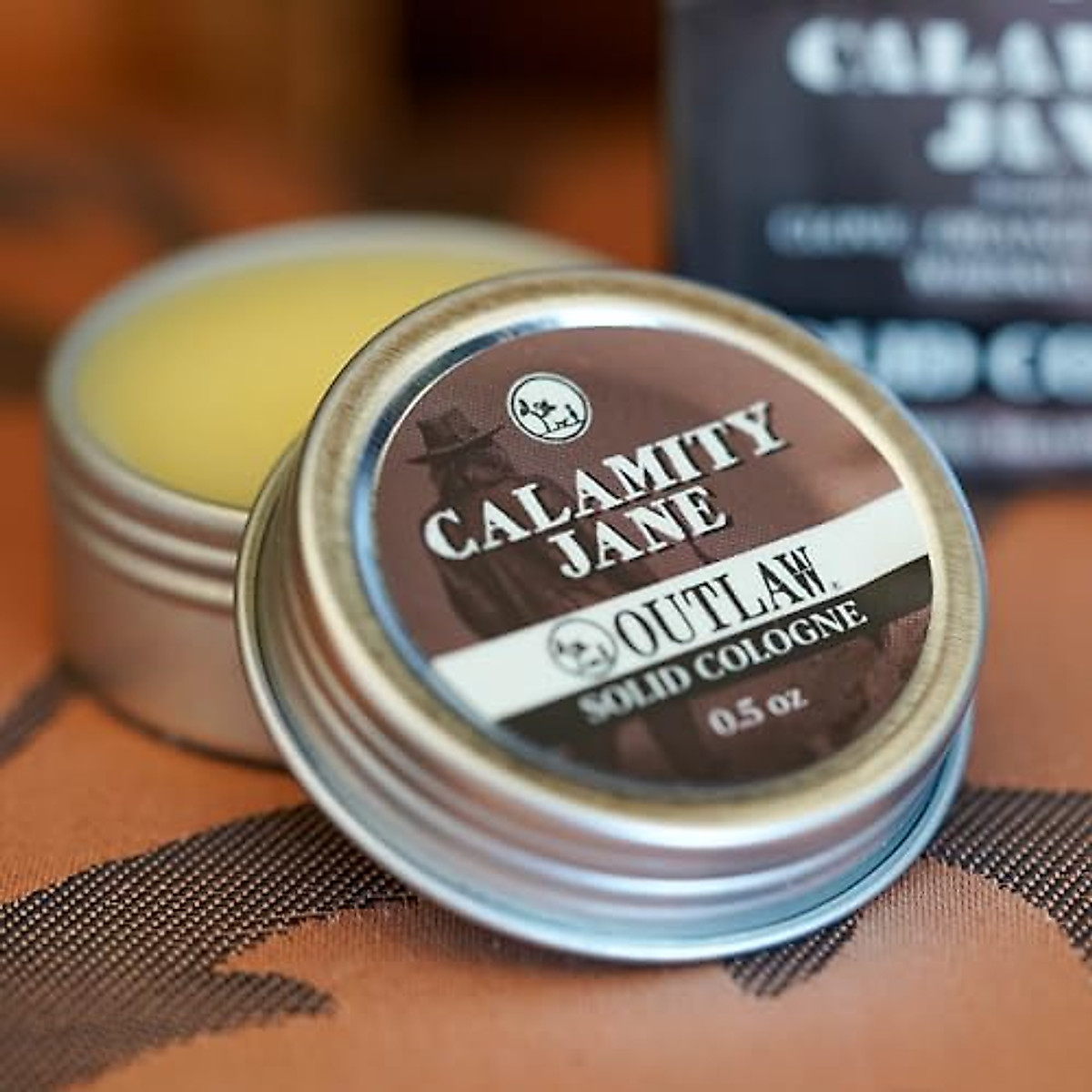 Spicy and Sweet Solid Cologne - Clove, Orange, Cinnamon, Whiskey Scent - Calamity Jane by Outlaw - Men's or Women's Cologne