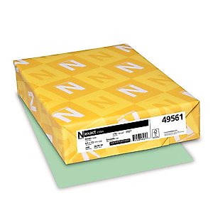 Neenah Paper Exact Index Card Stock, 110 lb Index Weight, 8.5 x 11, Green, 250/Pack