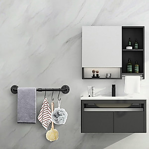 Livabber Black Industrial Pipe Kitchen Paper Holder & Hand Towel Holder，DIY Wall Mount Black Pipe Towel Holder with Heavy Duty Style, Simplistic Look Rustic Touch,which Makes Your Home More Fashion.