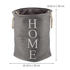 Abaodam 1pc Storage Hamper Space- Bedroom Container Rope Nursery Foldable Folding Handle Letter Washing Clothing Kids Cylinder Fabric Linen Bucket Saving Multipurpose Home with Bin