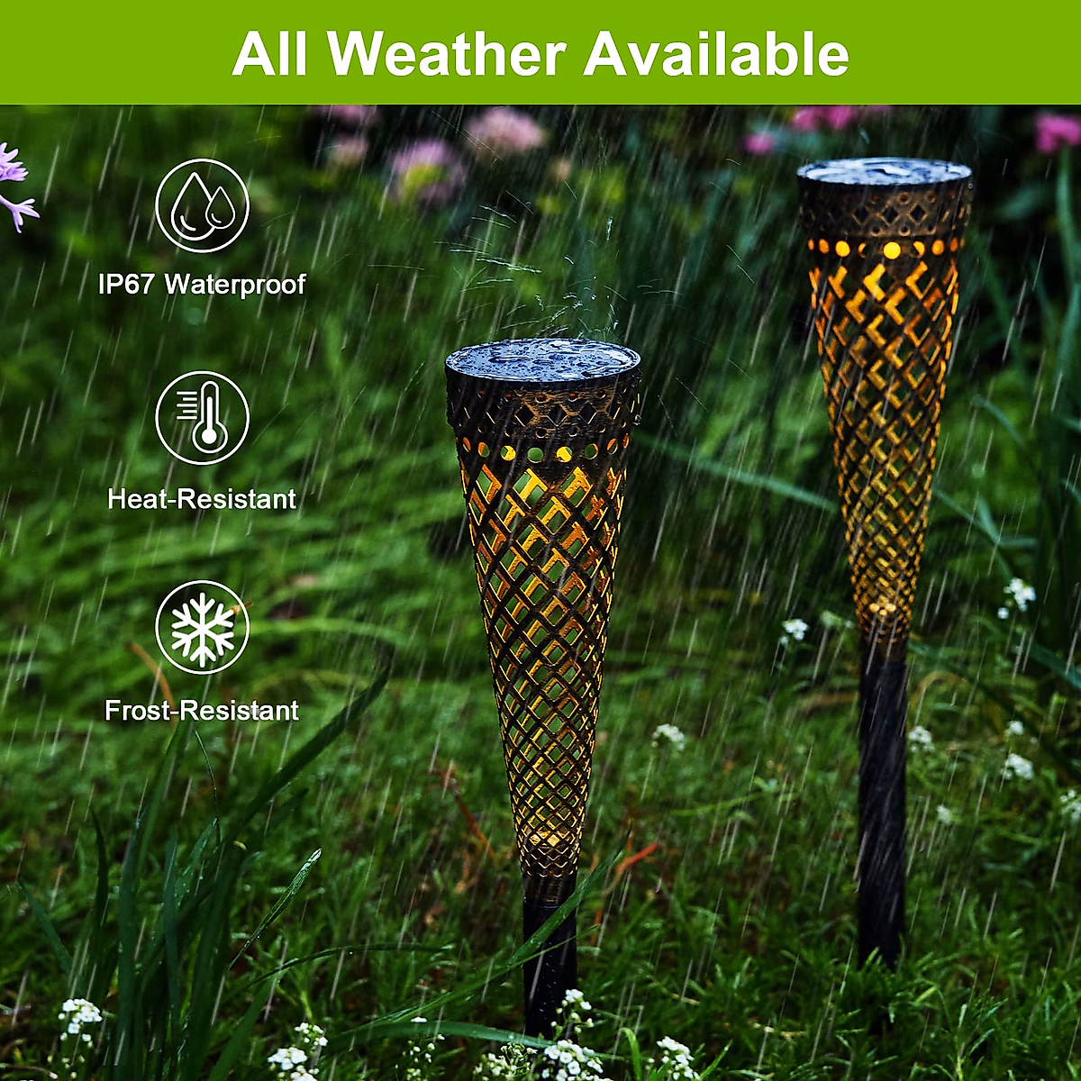 RECHOO Solar Garden Lights, 6 Pack Garden Decor Solar Outdoor Lights Decorative, Warm White & Cool White Garden Lights Solar Powered Waterproof, Outdoor Solar Lights for Yard Patio Backyard Decor