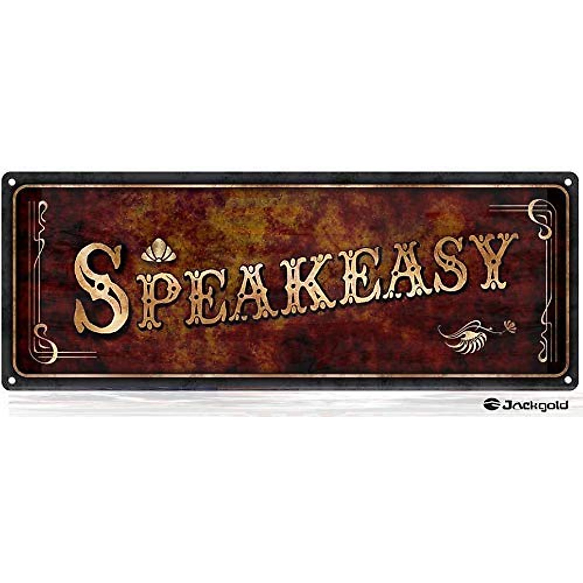 Eletina Simple Fashion Speakeasy Sign,6x16 inches Brown Metal Sign