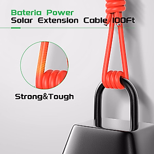 Bateria Power Solar Panel Cable 100FT Red and Black, 2Pack Solar Extension Cable, 10AWG (6mm²) Tinned Copper Wire for Outdoor Automotive RV Boat Marine Solar Panel- Black