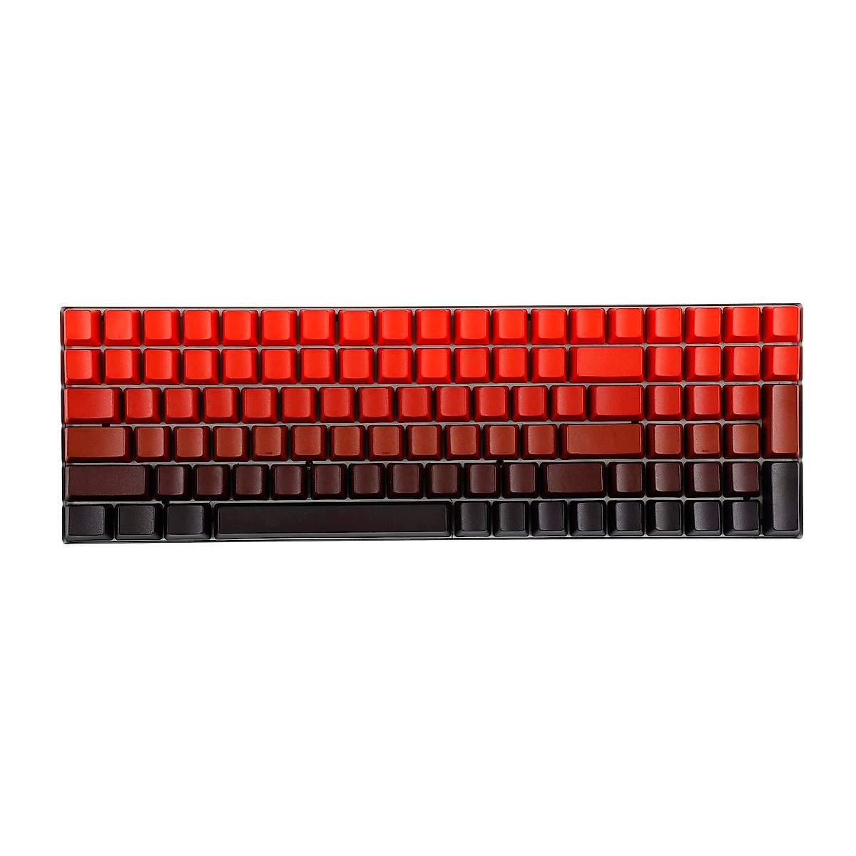 YMDK 124 Keys ANSI ISO Dyed Red Gradient PBT OEM Profile Keycap for 104 87 61 64 68 84 96 MX Switches Mechanical Gaming Keyboard (Red Gradient)
