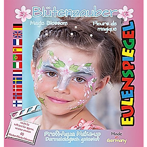 Set of 6 Owl Mirror with Magic Blossom Design 4 Colours and a Brush