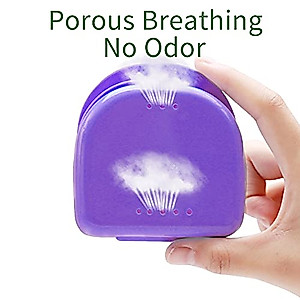 Denture Bath Case Cup with Denture Cleaner Brush & Retainer Holder Box, Complete Clean Care for Dentures, Clear Braces, Mouth Guard, Night Guard & Retainers,Traveling (Pink)