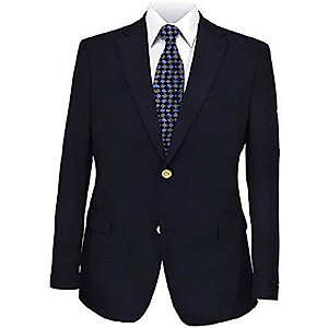 Big and Tall Navy Premium All Wool Classic Blazer to Size 66 in Portly, Regular, Short, Long, and Extra Long Sizes