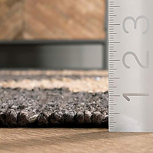 nuLOOM Pandora Diamond Jute Area Rug, 6' x 9', Black