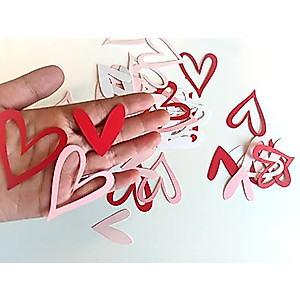 200Pcs Valentine Confetti Hearts, Valentines Table Confetti, Heart Confetti for Tables, Valentines Day Table Decor for Valentines Wedding Anniversary Party Supplies