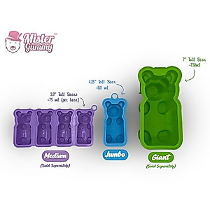 DIY Jumbo Gummy Bear Mold by Mister Gummy | Make Your Own Medium Sized Gummy Bears, Chocolates, Soaps, Candles, Bath Bombs, Ice, Decor Bears, Baked Goods, and More! (ONE Pack)