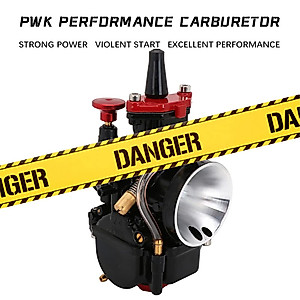 JFG RACING PWK 21mm Carburetor Motorcycle Racing Carb Universal For 50cc to 100cc Pit Dirt Bike Motocross Enduro On/Off Road ATV Quad Scooter Black