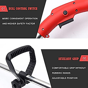 Electric Folding Weed Lawn Wacker, Heafront 24V Battery Powered Adjustable Height and Angle Weed Eater Cordless 5-Position Rotating Head for Garden Beauty Outdoor Pruning Yard Pruning and Lawn Pruning