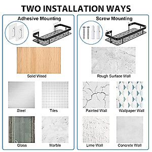 Shower Caddy, 4 Pack Shower Organizer Large Capacity Shower Shelves, Upgrade Adhesive Shower Shelf, Premium Aluminum Rustproof Shower Rack Bathroom Storage for Inside Shower