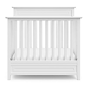 Storkcraft Petal 4-in-1 Convertible Mini Crib (White) – GREENGUARD Gold Certified, Converts to Daybed and Twin-Size Bed, Includes Bonus 2.75-inch Mini Crib Mattress, Mini Crib with Mattress Included
