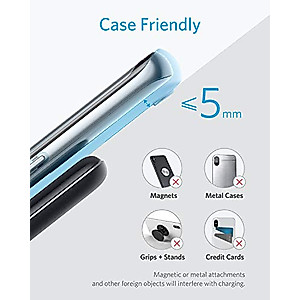 Anker 313 Wireless Charger (Stand), Qi-Certified for iPhone 14/14 Pro/14 Pro Max/13/13 Pro Max, 10W Fast-Charging Galaxy S20, S10 (No AC Adapter)