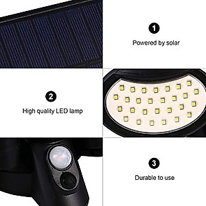 BESPORTBLE LED Solar Powered Light Human Body Induction Wall Street Lamp Outdoor Security Landscape Lantern for Patio Stairs Garden Pathway Home Light with 56 LED Bulb